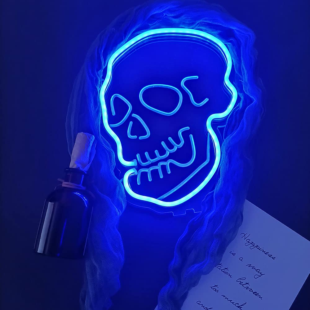 Skull Cool Neon Sign LED Wall Hanging Art Funny US... – Grandado
