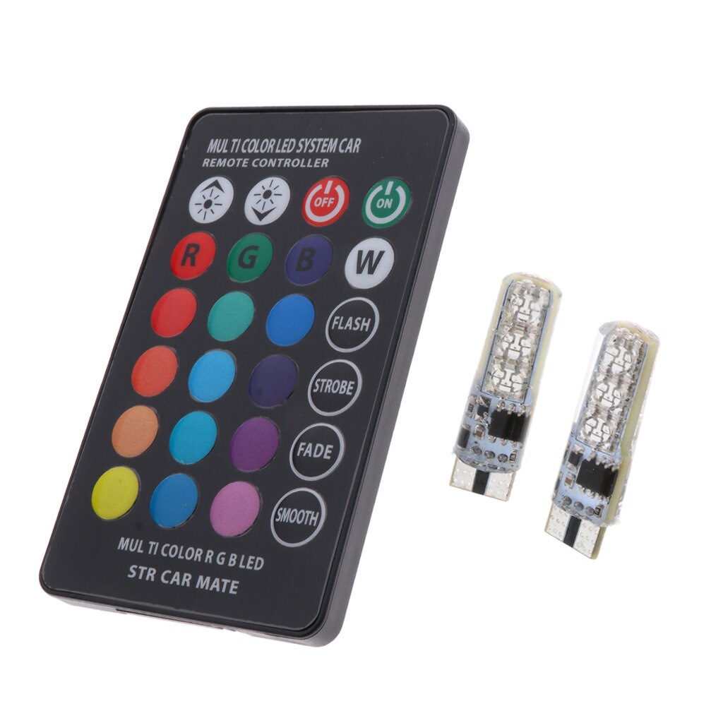 2 Stuks T10 5050 6SMD Led Rgb Lamp Afstandsbedieni... – Vicedeal