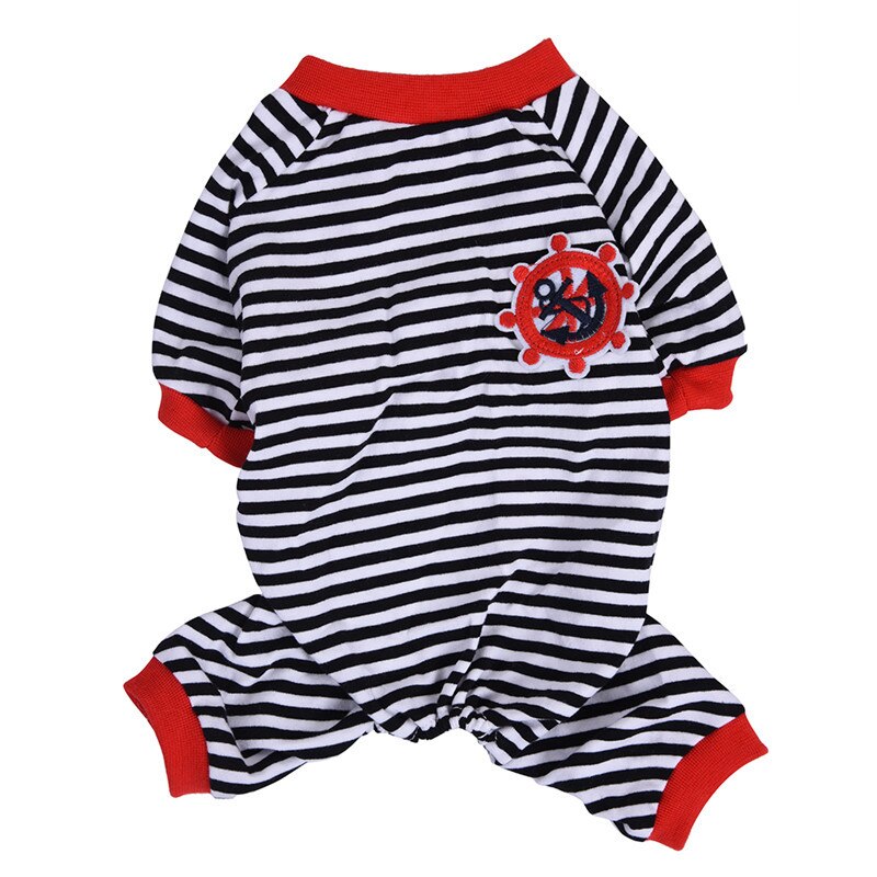 Mode Gestreepte Hond Kleding Katoenen Pyjama Jumps... – Vicedeal
