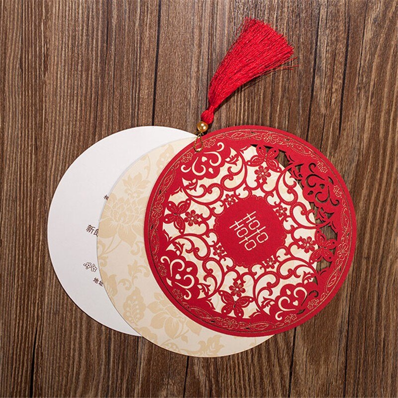 Wedding Invitations Card Chinese Style Diameter Fl... – Vicedeal