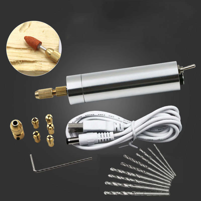 Usb 3-12V Mini Electric Drill Hand Drill Motor Hol... – Grandado