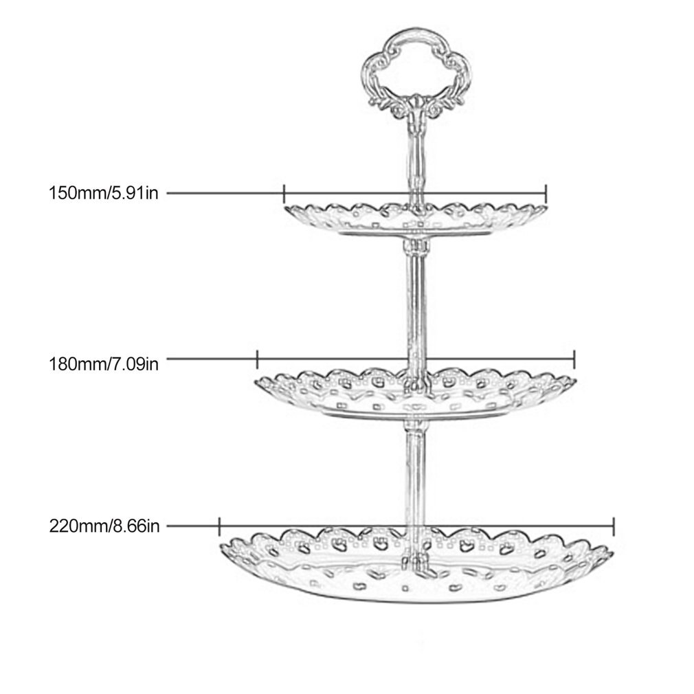 3 Tier Cake Stand Afternoon Tea Wedding Plates Par... – Vicedeal