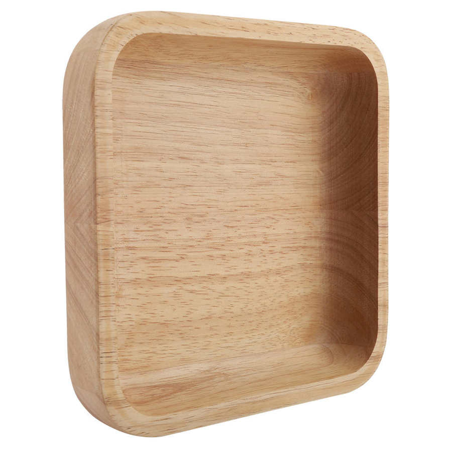 Rubber Wood Food Tray Dinner Dish Bowl Snack Servi... – Grandado