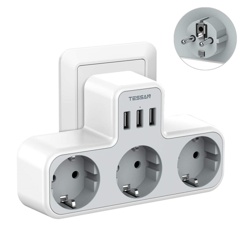 USB Socket Power Strip EU Plug Portable Compact Ad... – Grandado