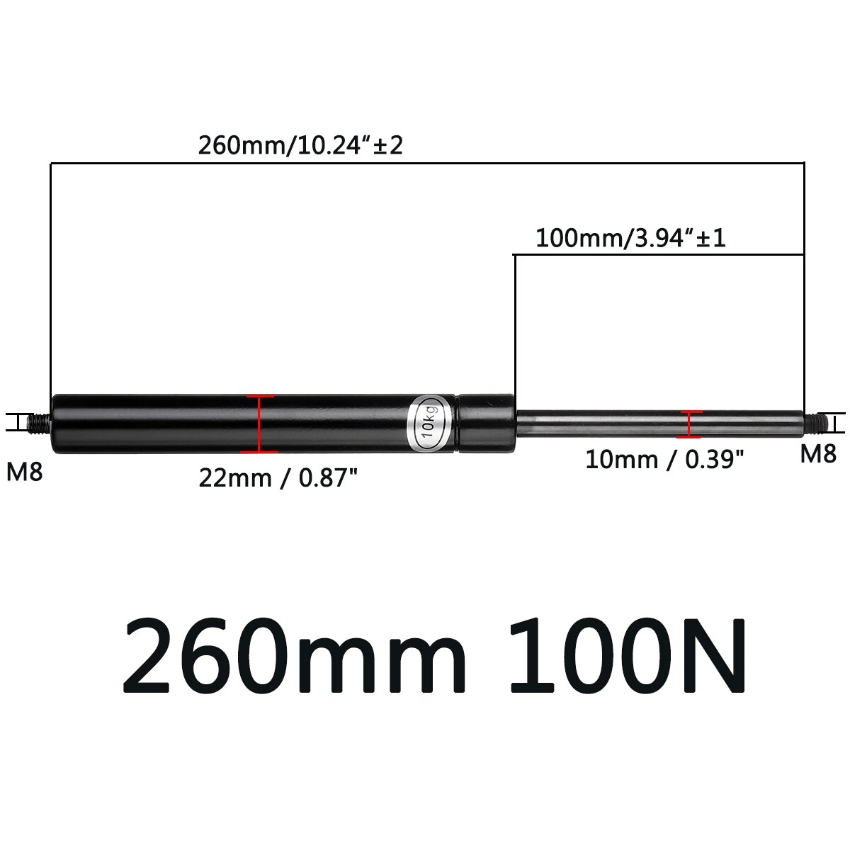 1pcs 100N 260-860mm Car Gas Strut Bars Gas Spring ... – Grandado
