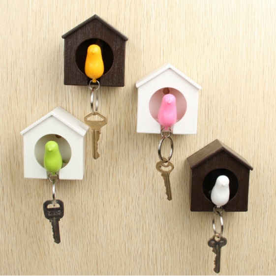 Double Bird Nest Sparrow House Key Chain Ring Wall... – Grandado