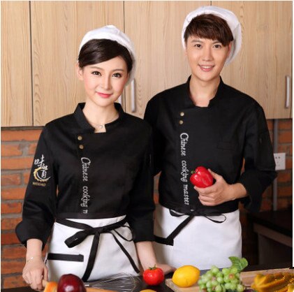 Black Long Sleeve Master Cook Work Uniforms Restau... – Grandado