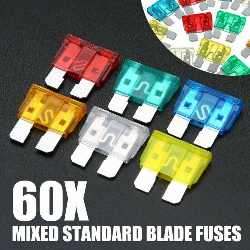 60Pcs Medium Blade Fuses Assorted Kit 1A -40A Car ... – Grandado