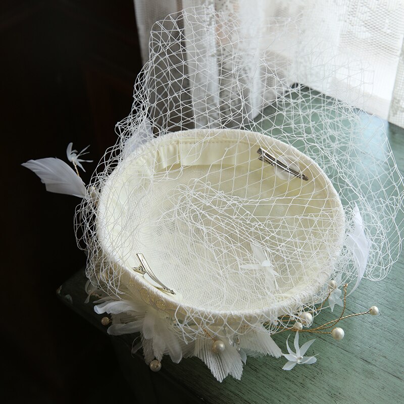 French Retro Gauze Flower Billycock Studio Wedding... – Grandado