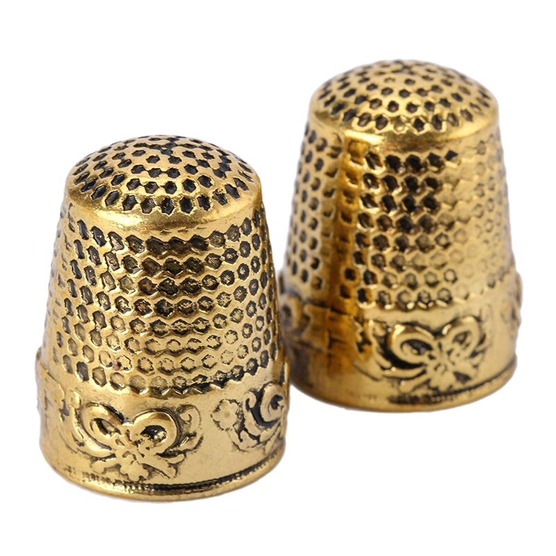 2Pcs Gold Finger Fingerhut Nähen Grip Fingertip Sc... – Vicedeal