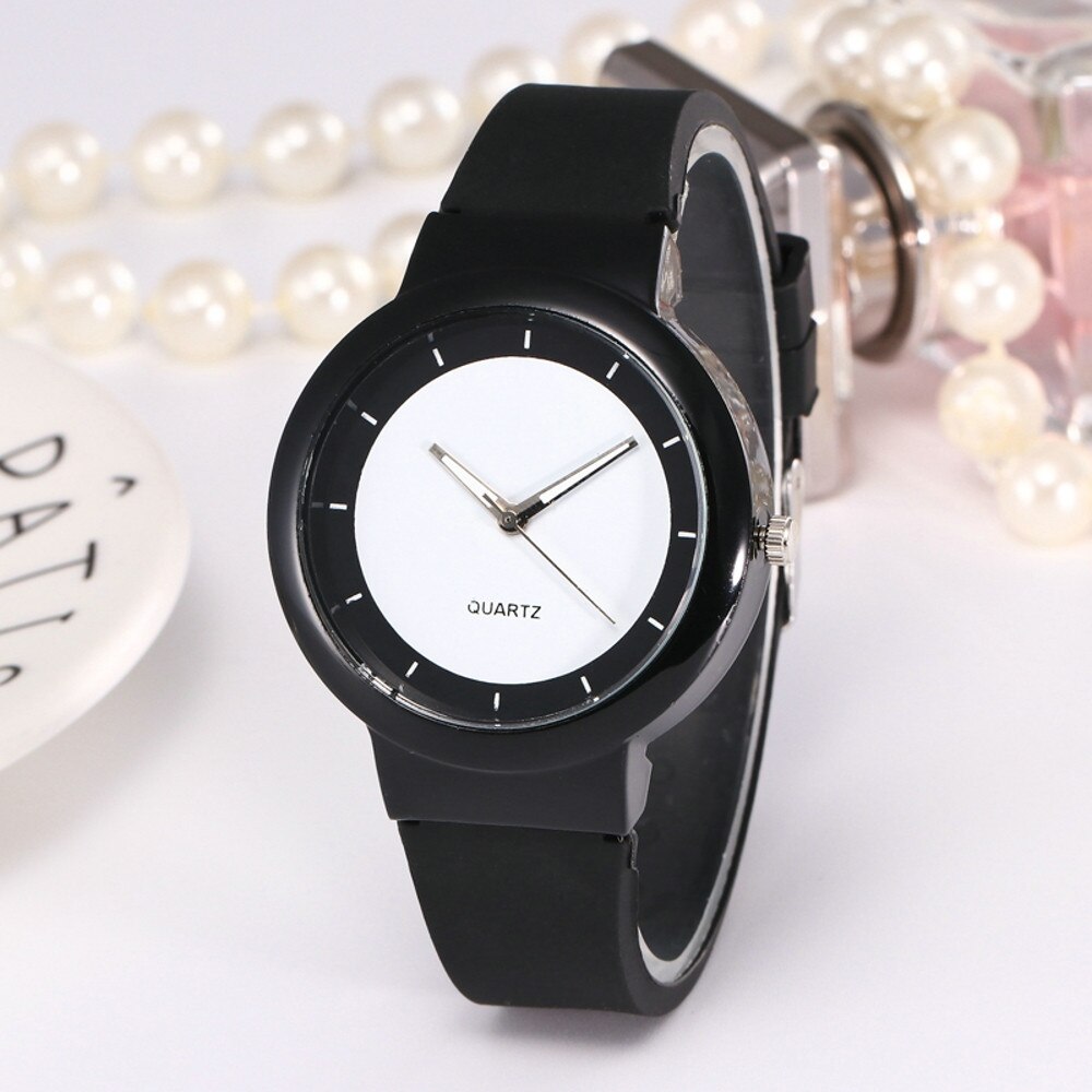 Woman Casual Silicone Strap Analog Quartz Round Wa... – Grandado