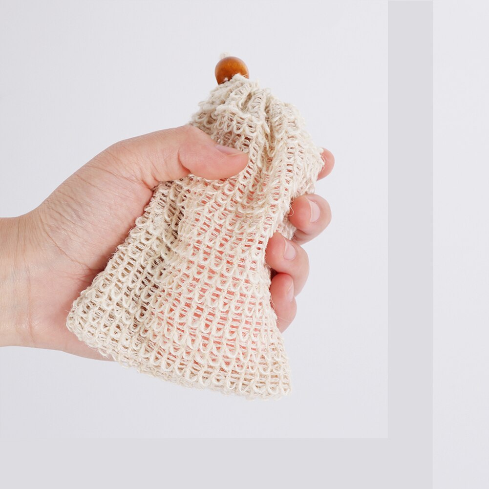 Soap Bag Ramie Shower Exfoliator Sponge Pouch Draw... – Grandado