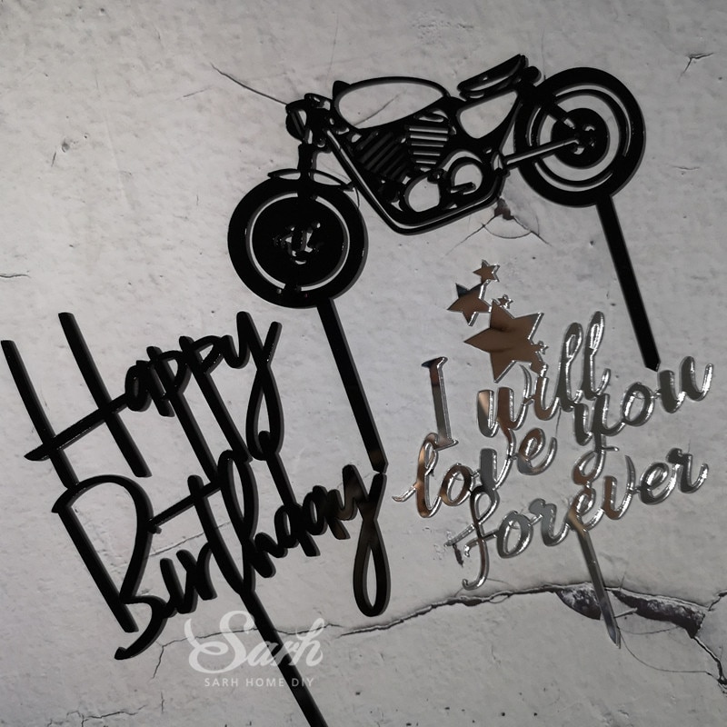 Black Gold Punk Style Cool Locomotive Cake Topper ... – Grandado