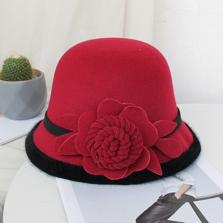 Women Bucket Hat Wool Hat Woolen Hats Woman Party ... – Grandado