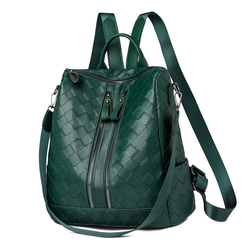 Green Women Backpack Leather School Backpacks for ... – Vicedeal