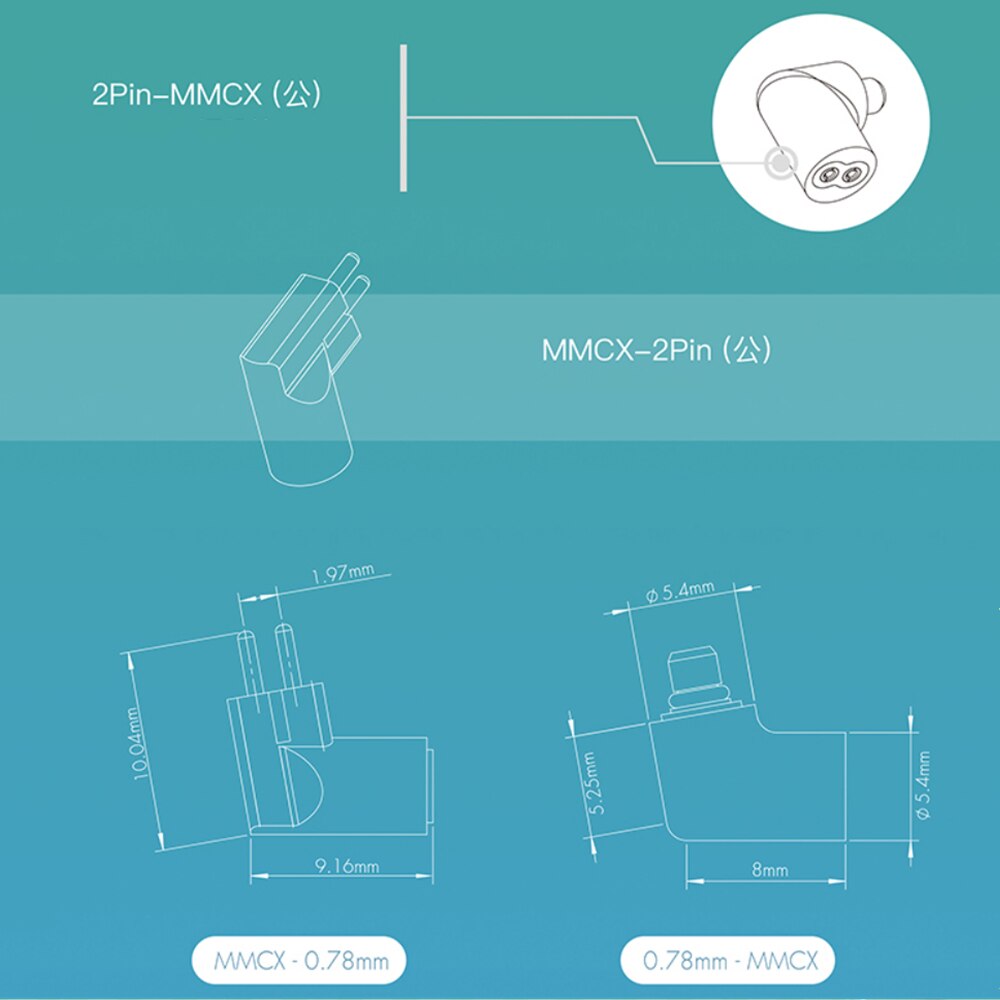 Oe audio ciem vinklet 2 pin 0.78mm til mmcx/mmcx ... – Grandado