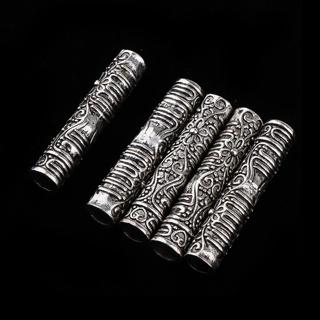 5Pcs Dreadlocks Beads Alloy Dread Locks Silver Met... – Grandado