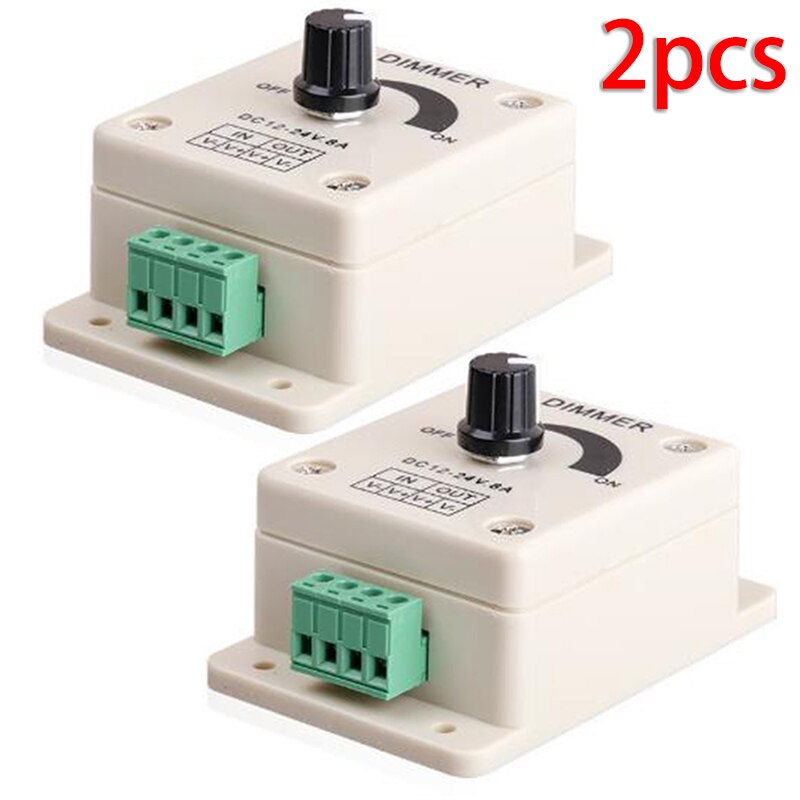2pcs Manual Knob Switch LED Dimmers 12V-24V 8A PWM... – Grandado