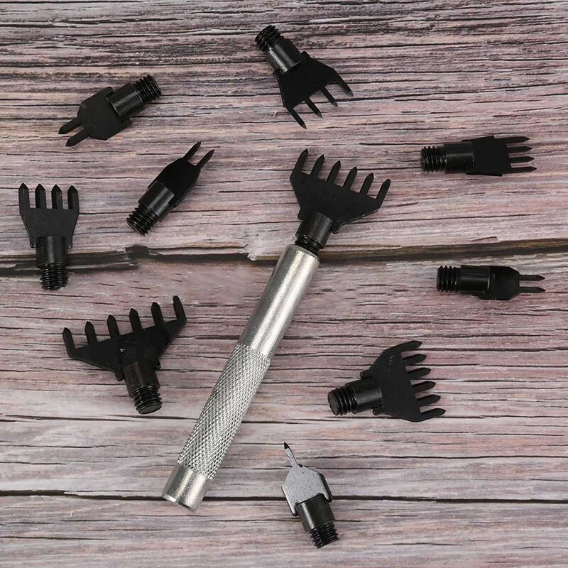 Leather Crafts DIY Pricking Iron Diamond Stitching Chisel Hole Punch ...