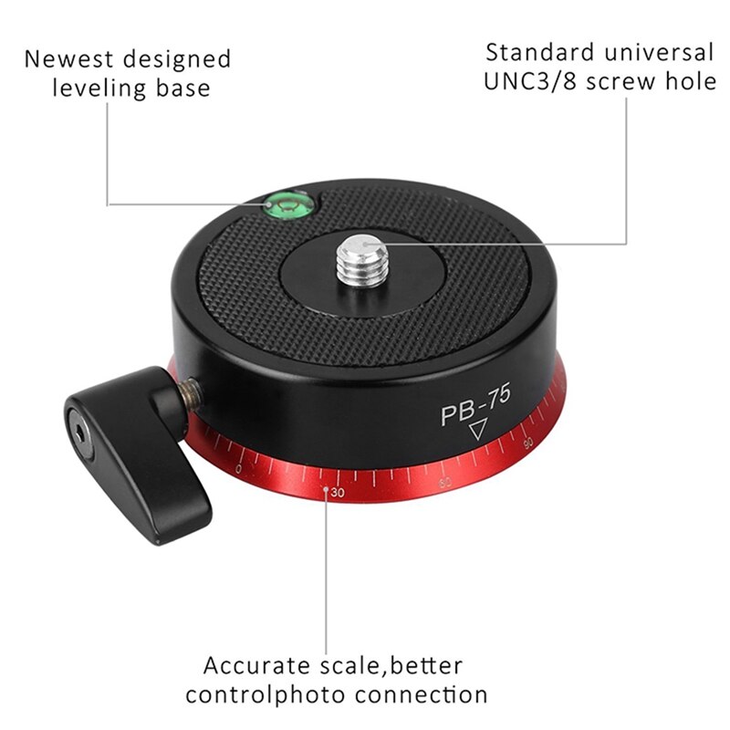 PB-75 Tripod Quick Leveling Base 360 Degree Rotati... – Vicedeal