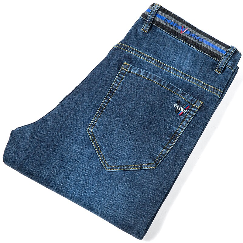 Spring Autumn Men's Smart Jeans Business Straight ... – Grandado