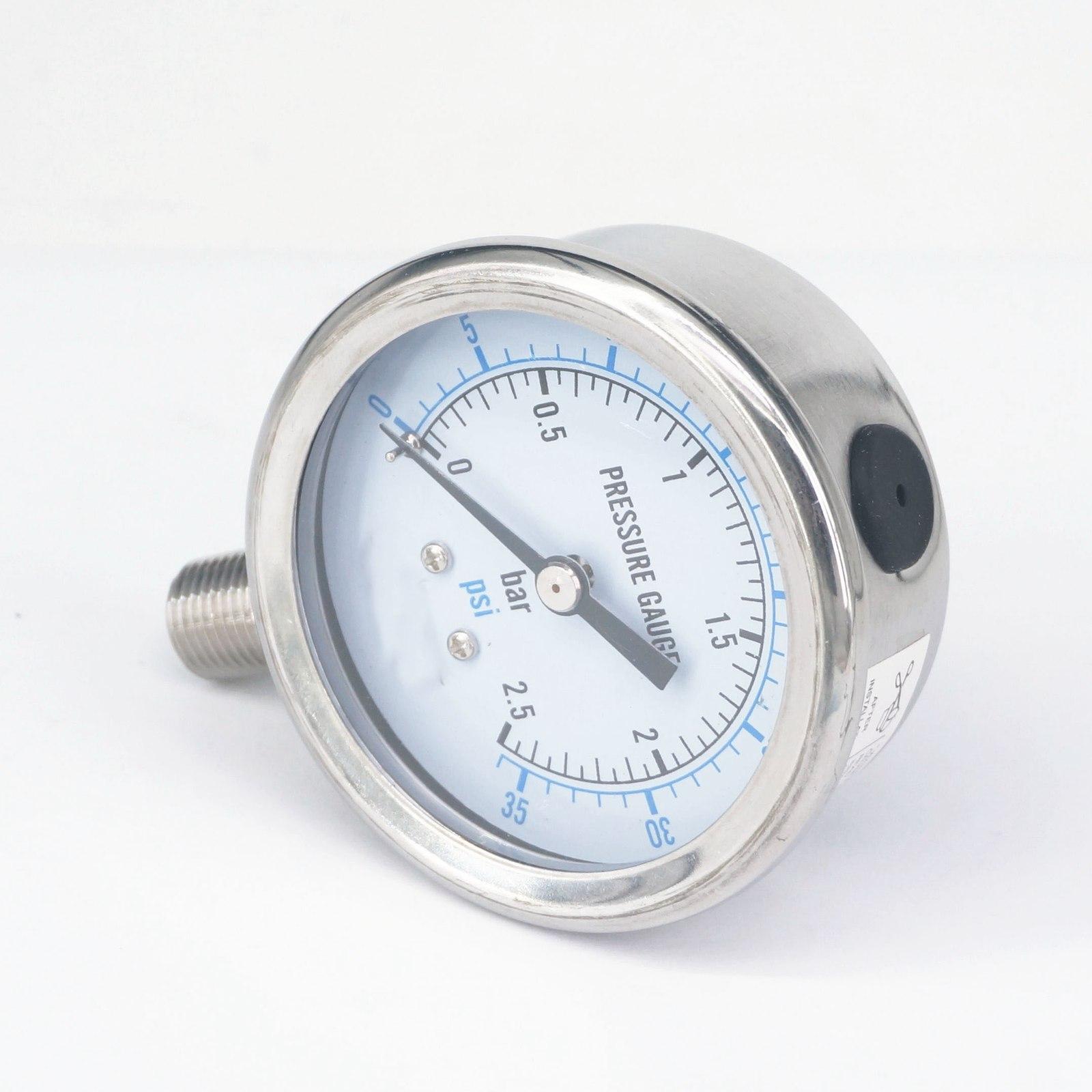 0-2.5bar 1/4" BSPT Male 60mm Dial Pressure Gauge 3... – Grandado