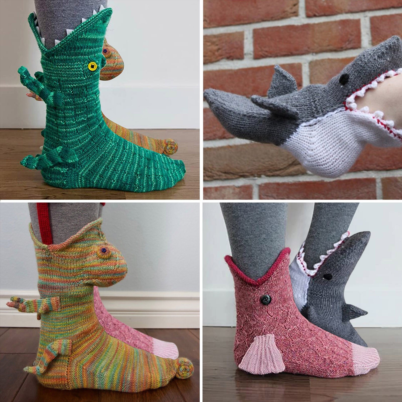 Christmas Knit Socks Keep Warm Winter Funky Animal... – Grandado