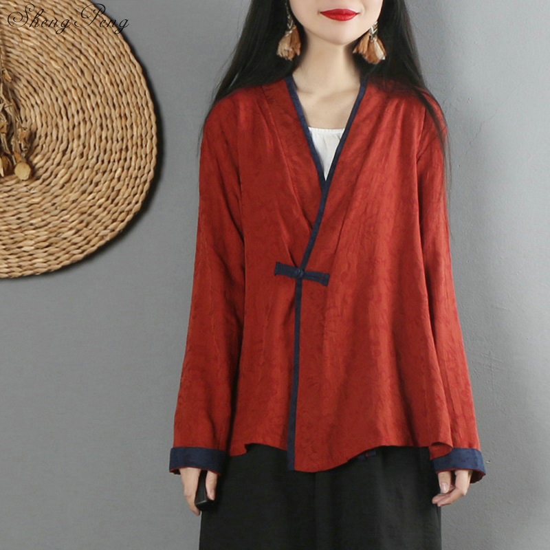 Camisa tradicional china para mujer, blusa cheongs... – Grandado