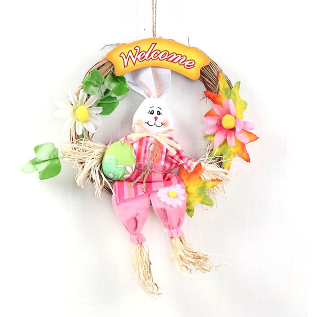 Easter Decoration Bunny Wreath Craft Home Door Dec... – Vicedeal
