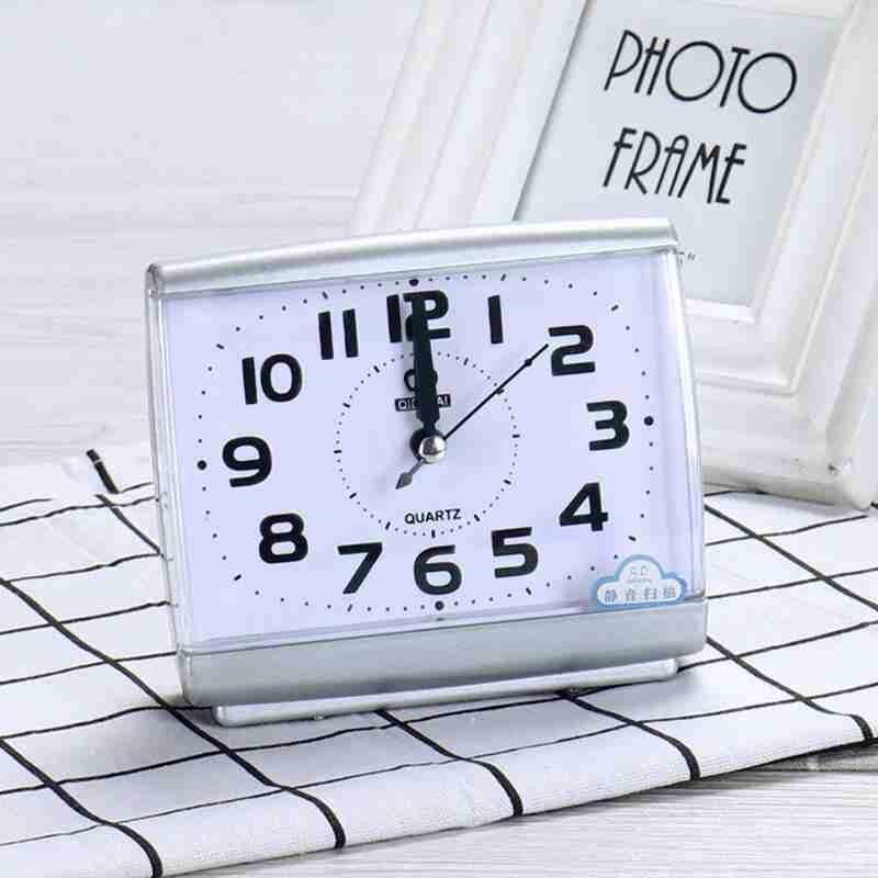 Customerize Square Alarm Clock White Simple Scanni... – Grandado