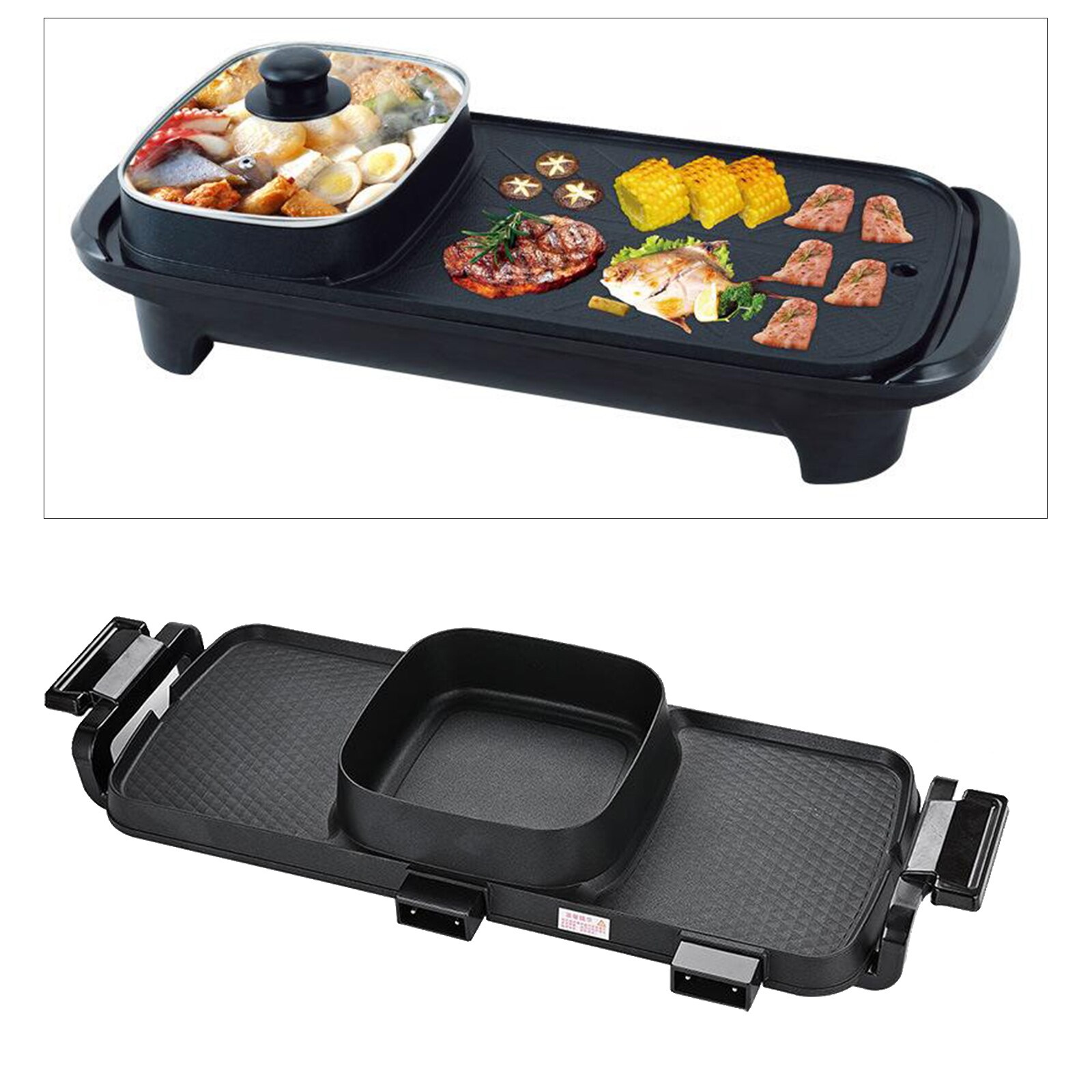 2 in 1 Electric Stove Hotpot 1300W Portable Korean... – Grandado