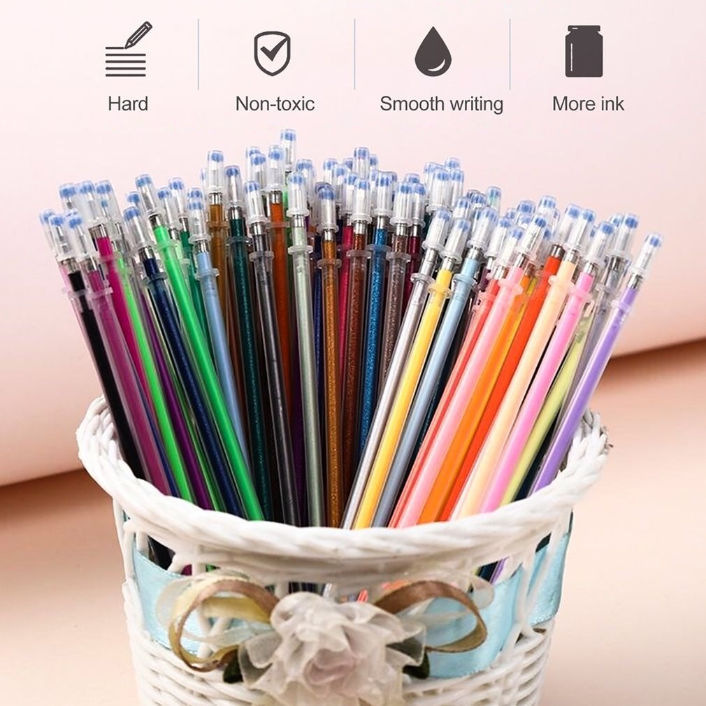 24 Color Colorful Gel Pen Fluorescent Refills Colo... – Grandado