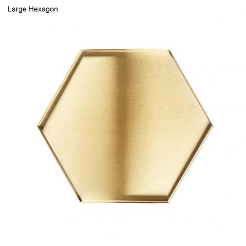 Vintage guld hexagon bricka metall järnplatta geom... – Grandado