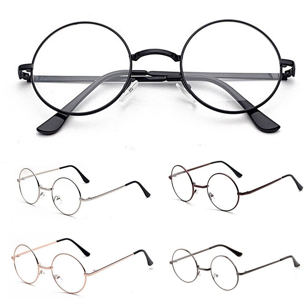 Vintage Round Glasses Frame Female UV400 Plain Gla... – Vicedeal