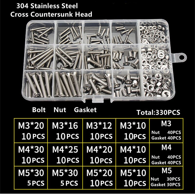 M3 M4 M5 M6 Machine Hex Schroef Set Bouten En Moer... – Vicedeal