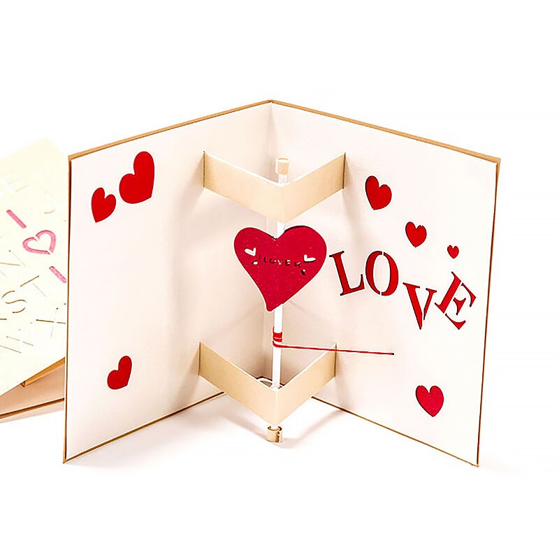 3D Stereo Greeting Card Love Romantic Love Card Bi... – Vicedeal