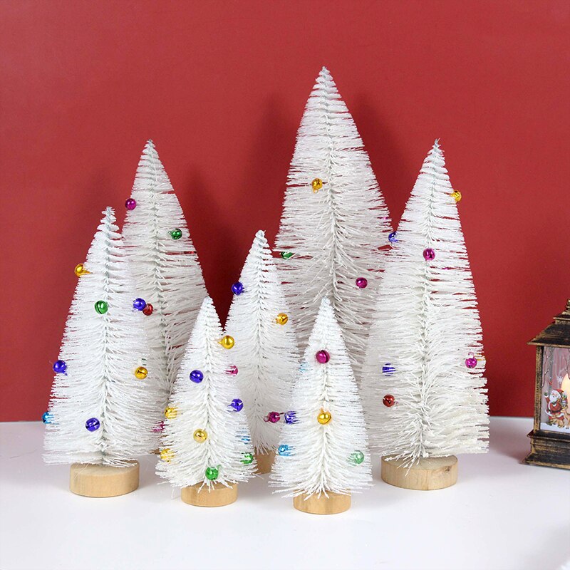 15-30cm White Christmas Tree Glitter Plastic Artif... – Grandado