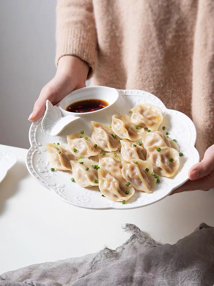 Ceramic Water Dumpling Plate With Sauce Saucer Han... – Grandado