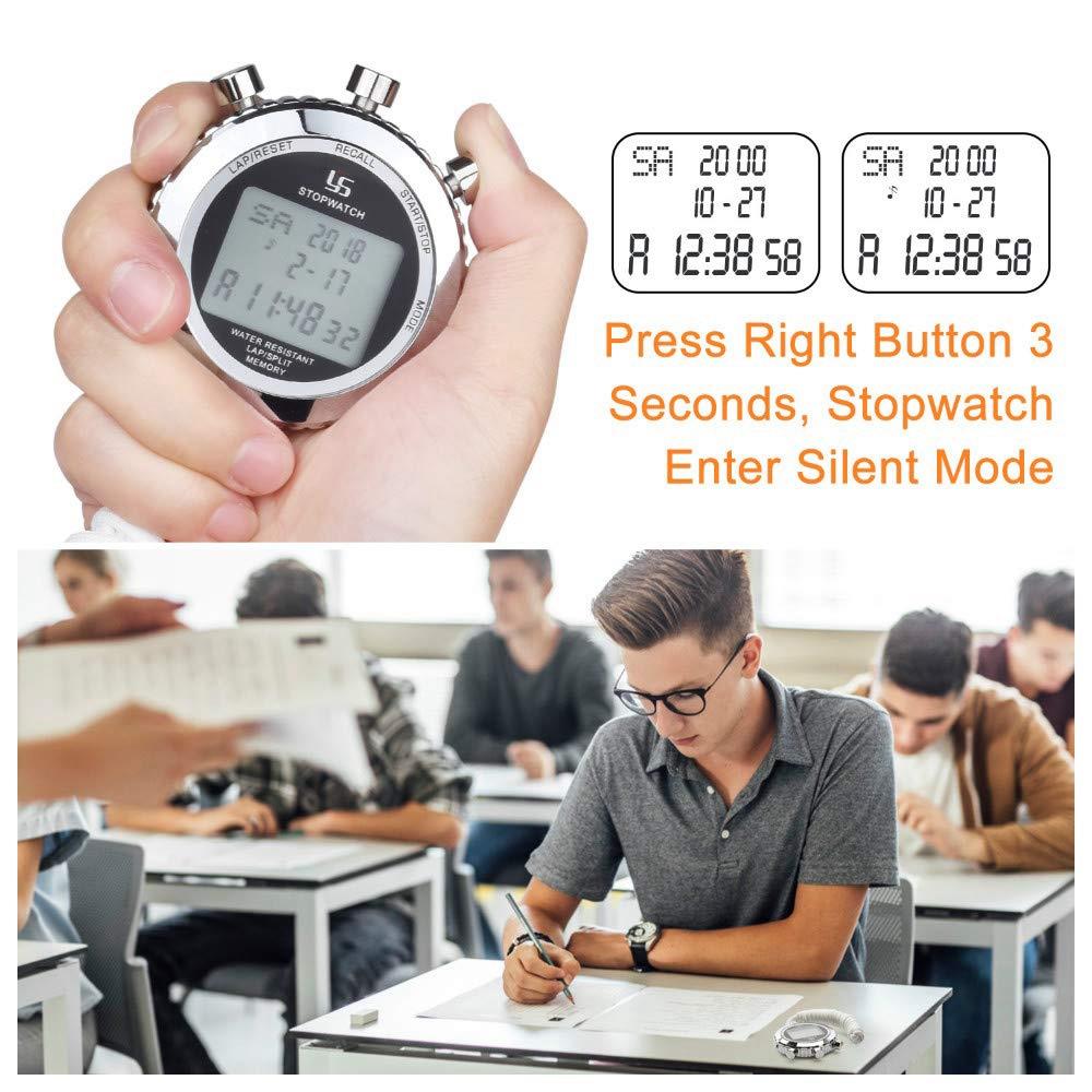 YS Silent Stopwatch, Metal Digital Sports Stopwatc... – Grandado