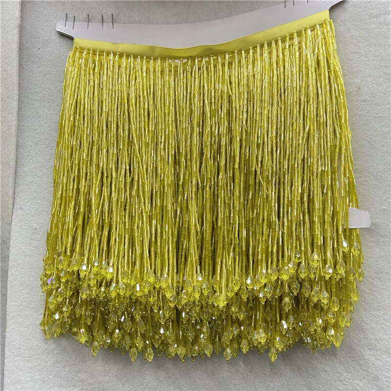 5 Meters/lot Yellow Tassel Lace Fringe Beads Tasse... – Grandado