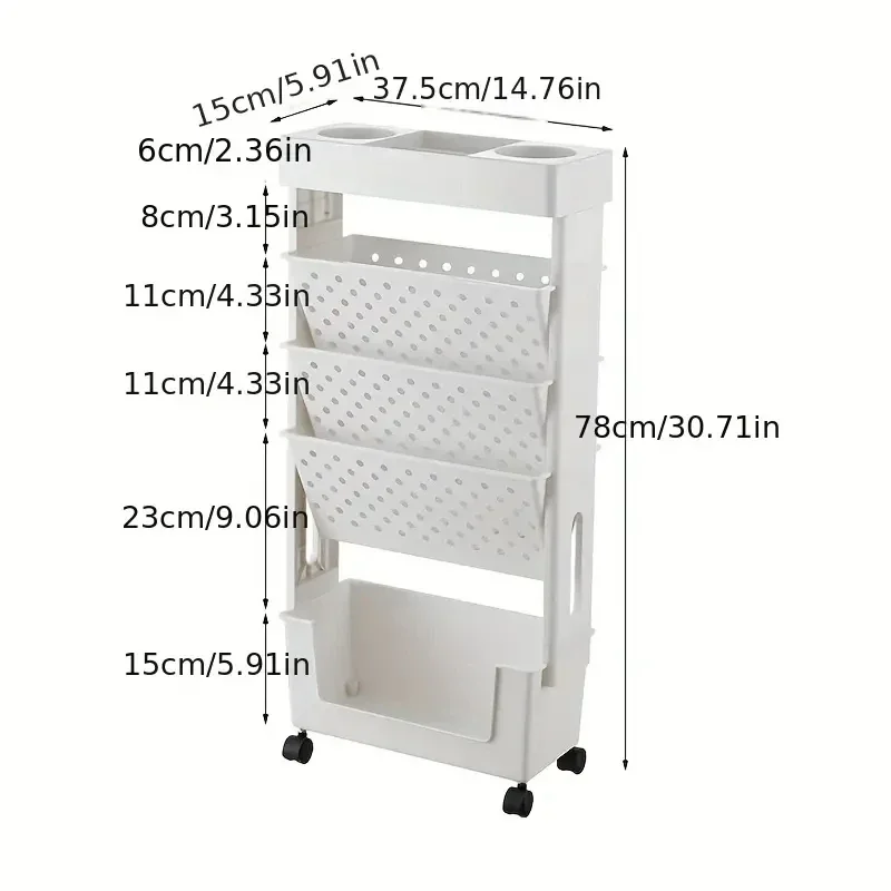 5 Layers Movable and Detachable Bookshelf Storage ... – Grandado