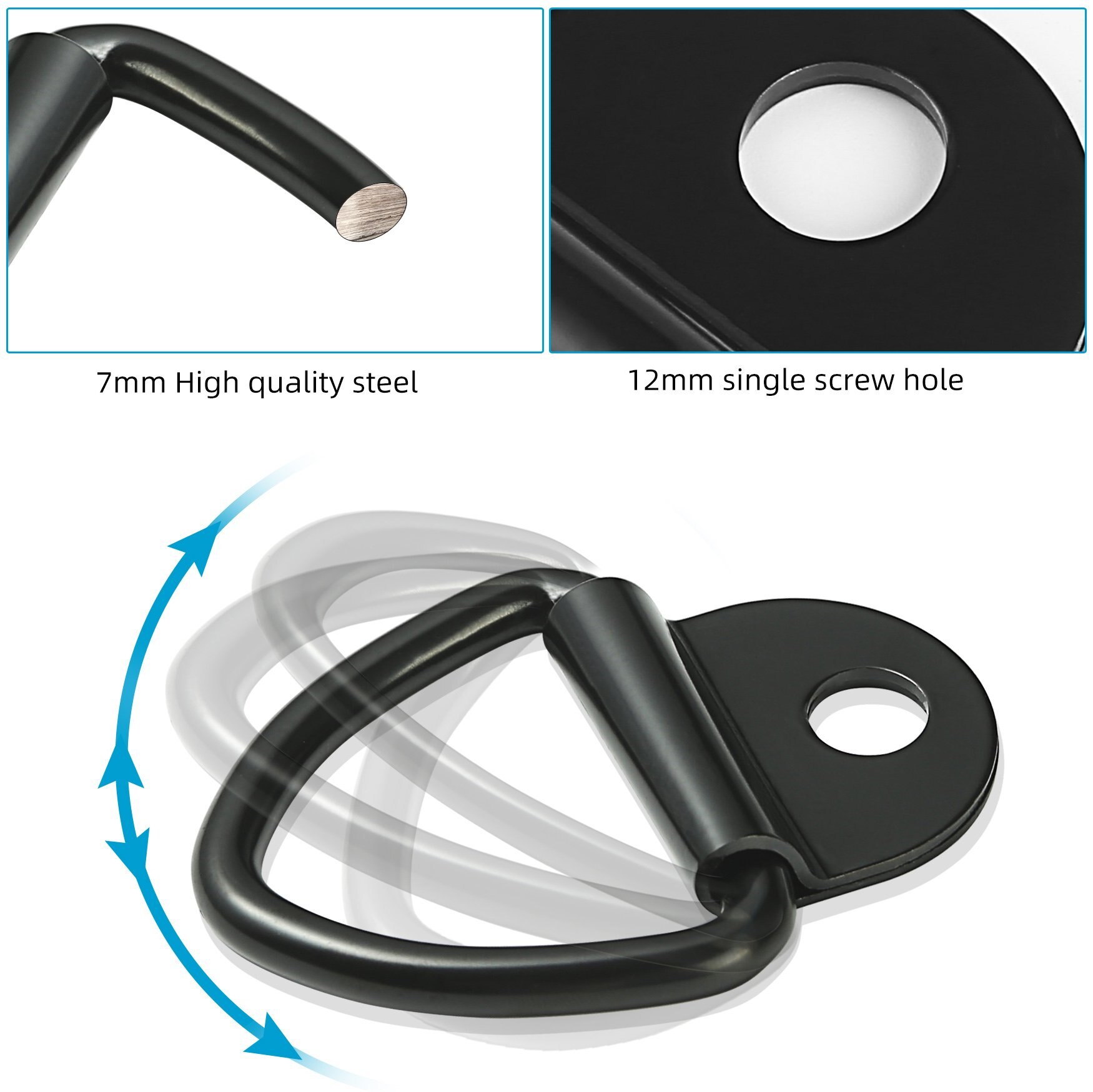Een Stuk V-Ring Tie Down Ankers Zware Stalen D-Rin... – Grandado