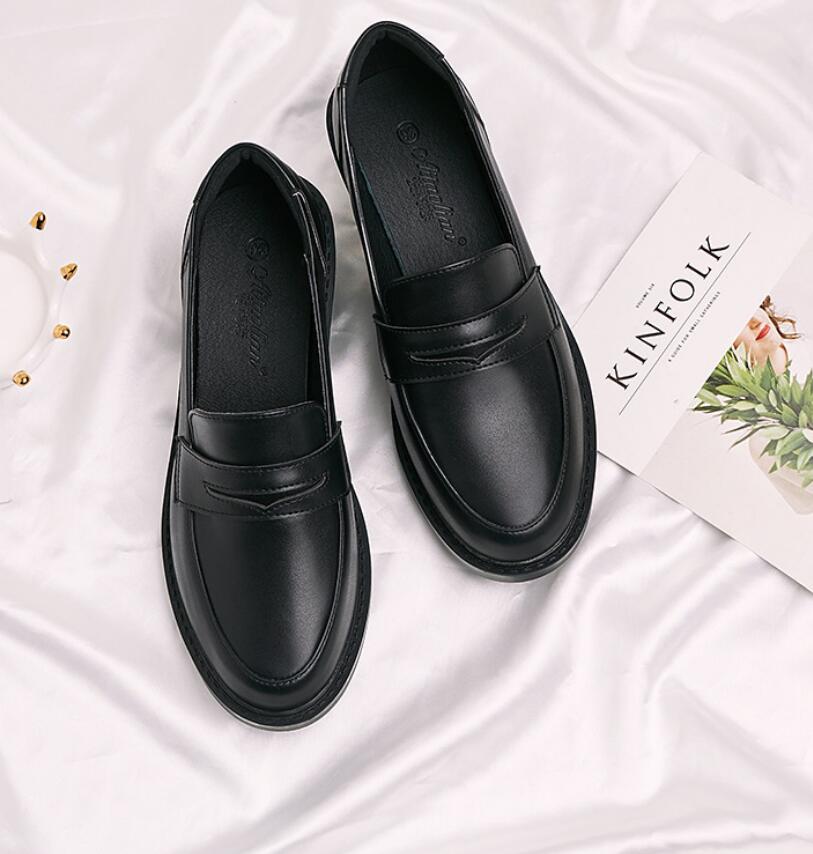 European British small leather shoes woman winter ... – Grandado