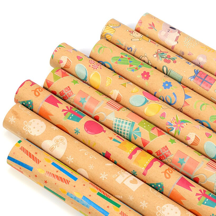 50*70cm Colorful Kraft Wrapping Paper Wedding Gree... – Grandado