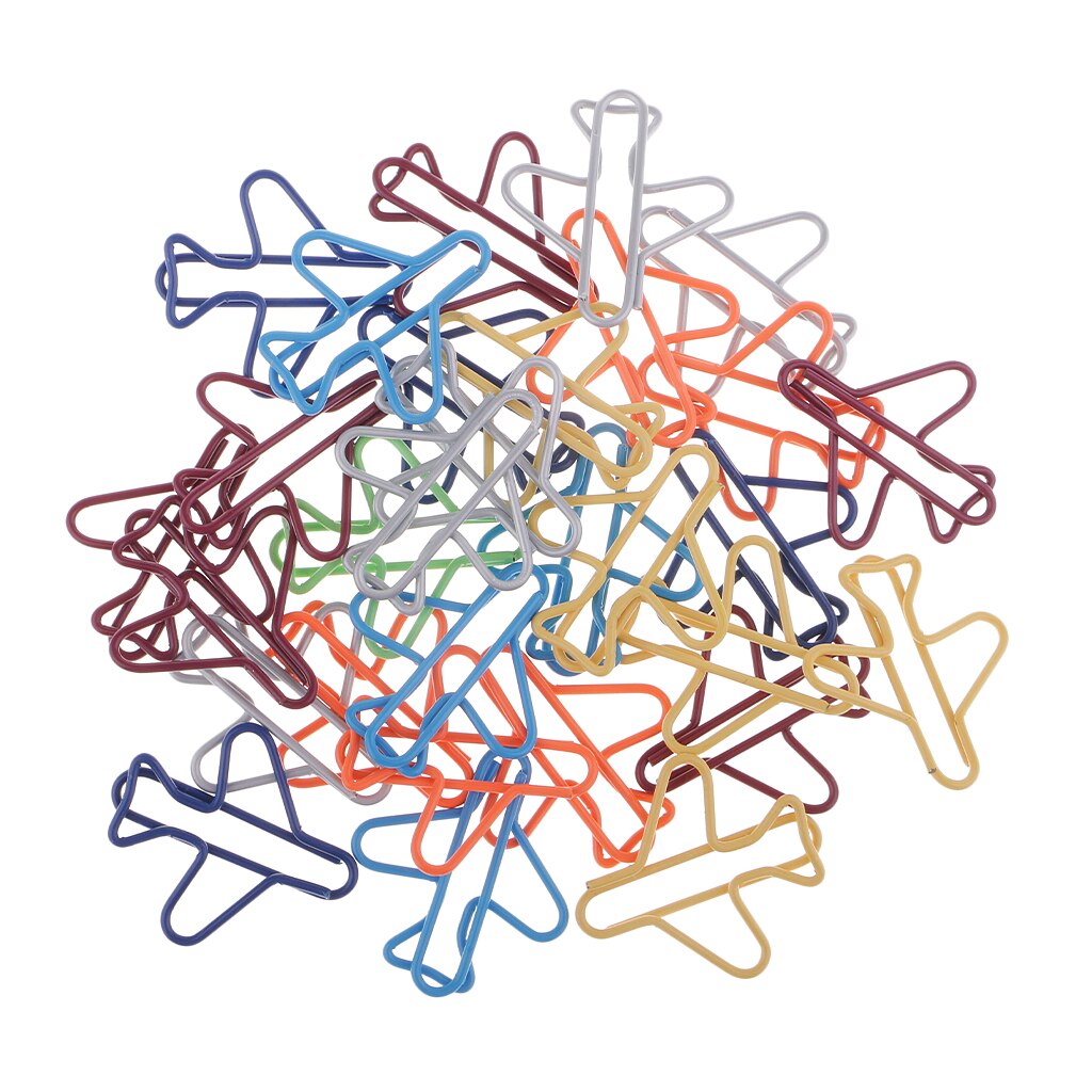 30Pcs Aircraft Shape Metal Paper Clips Mix Colors ... – Grandado