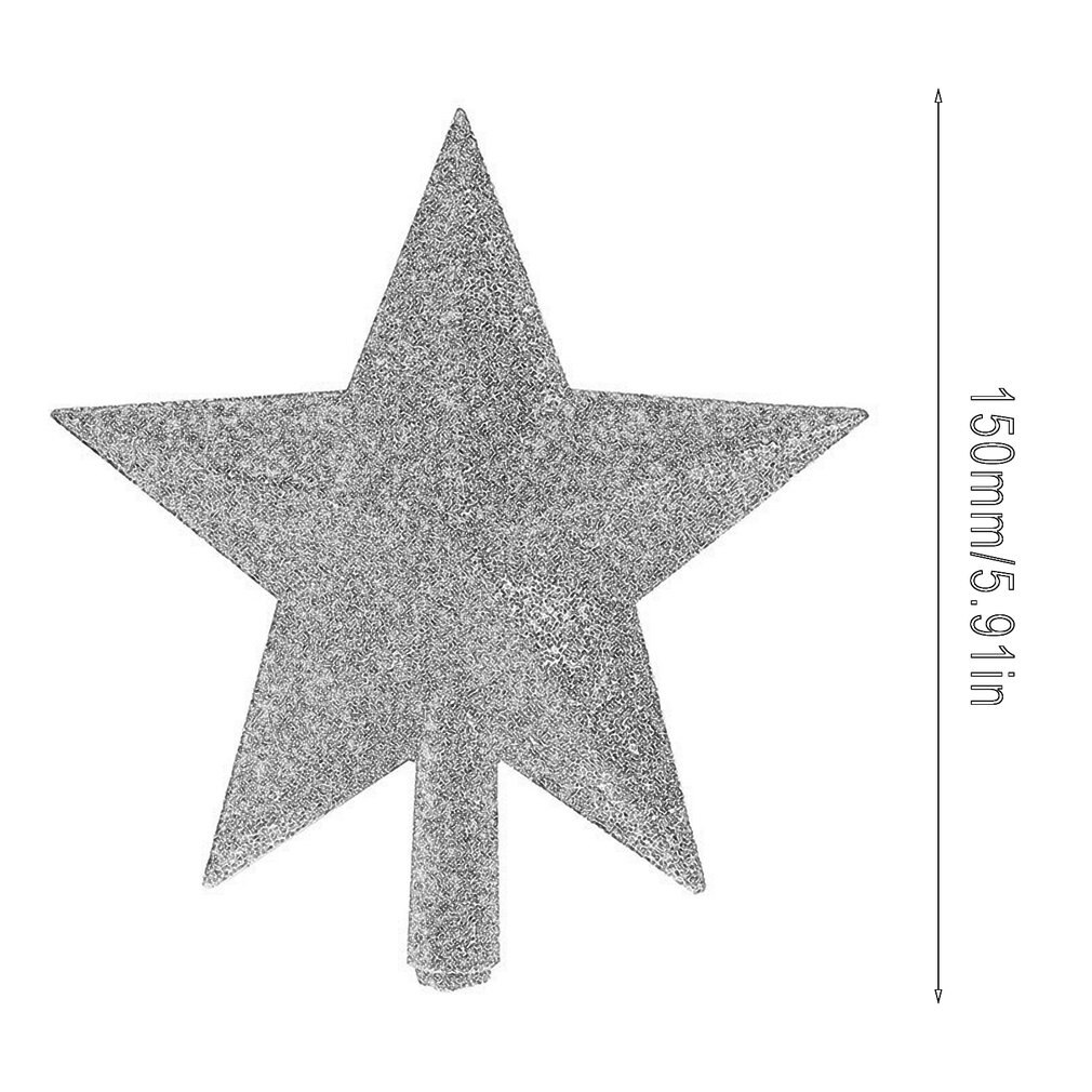 Christmas Tree Top Star 3D Five-point Star 15cm Ch... – Grandado