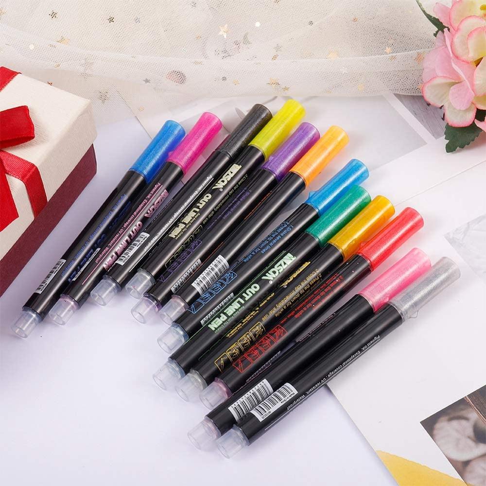 🎨Art Marker Outline Pen12 Colors Double line Pen ... – Grandado