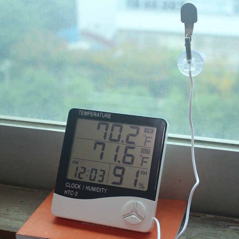 LCD Display Digital Thermometer Hygrometer HTC-2 I... – Vicedeal
