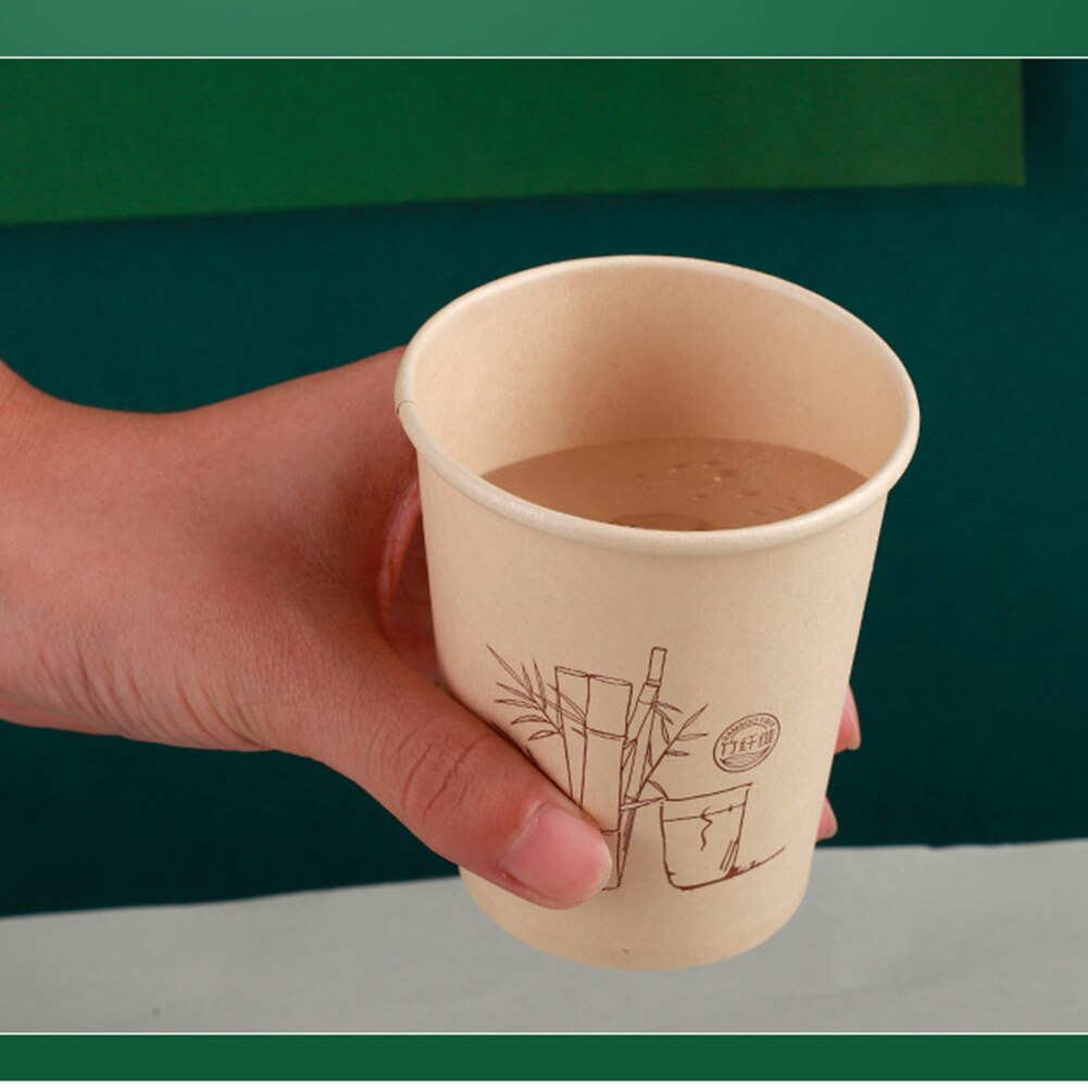 50 Pcs 235ml Bamboo Fiber Office Disposable Cups C... – Grandado