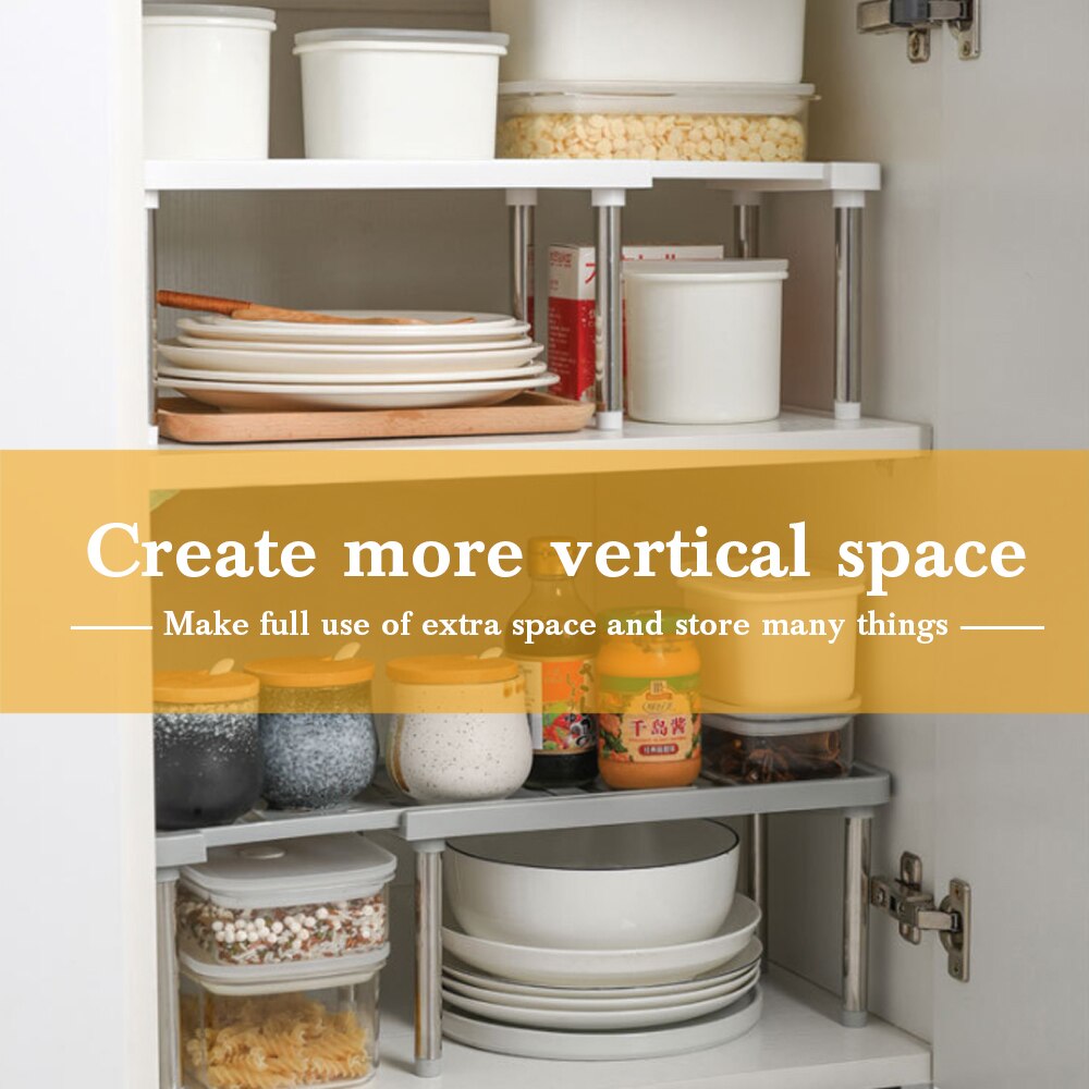1pcs Extendable Storage Shelf Kitchen Cabinet Hold... – Grandado